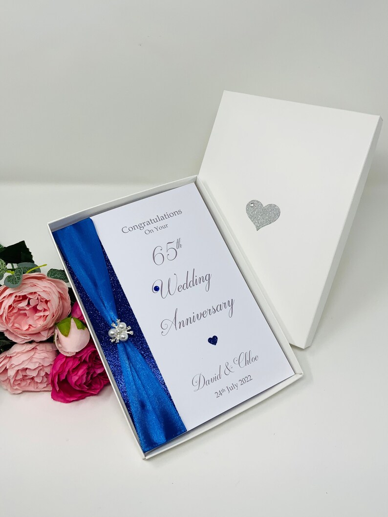 65th Wedding Anniversary Card Blue Sapphire 65 Year Sixty | Etsy UK