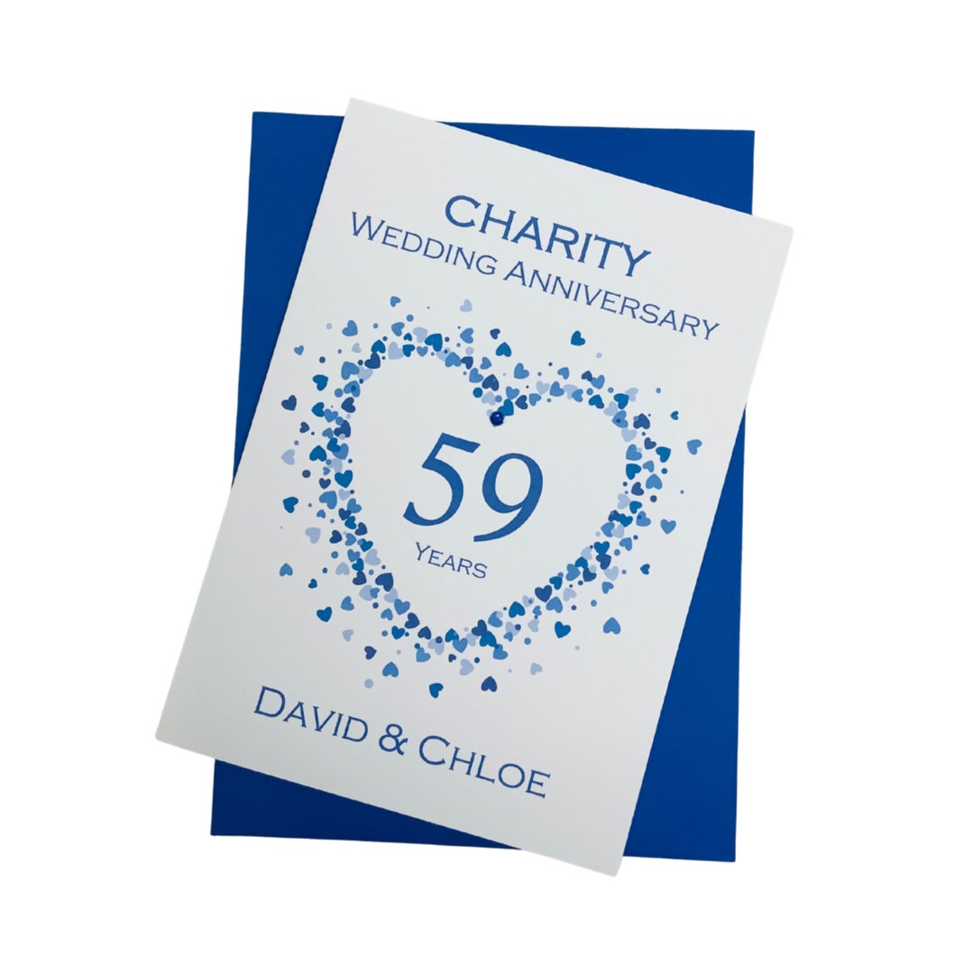 59th Wedding Anniversary Card Charity 59 Year Fifty Ninth - Etsy