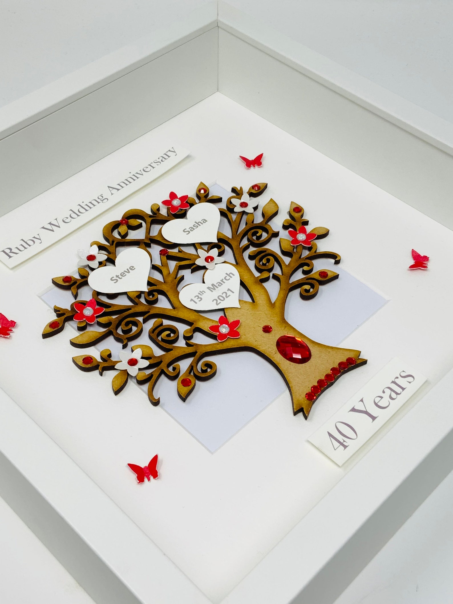 40th 40 Years Ruby Wedding Anniversary Gift Present Married | Etsy UK