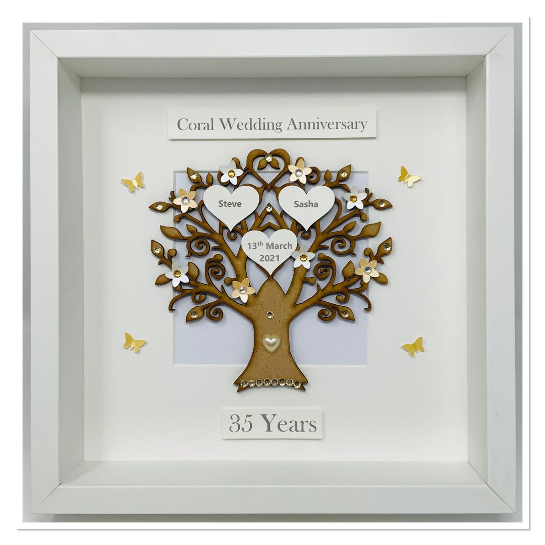 35th 35 Years Coral Wedding Anniversary Gift Present Married Husband ...