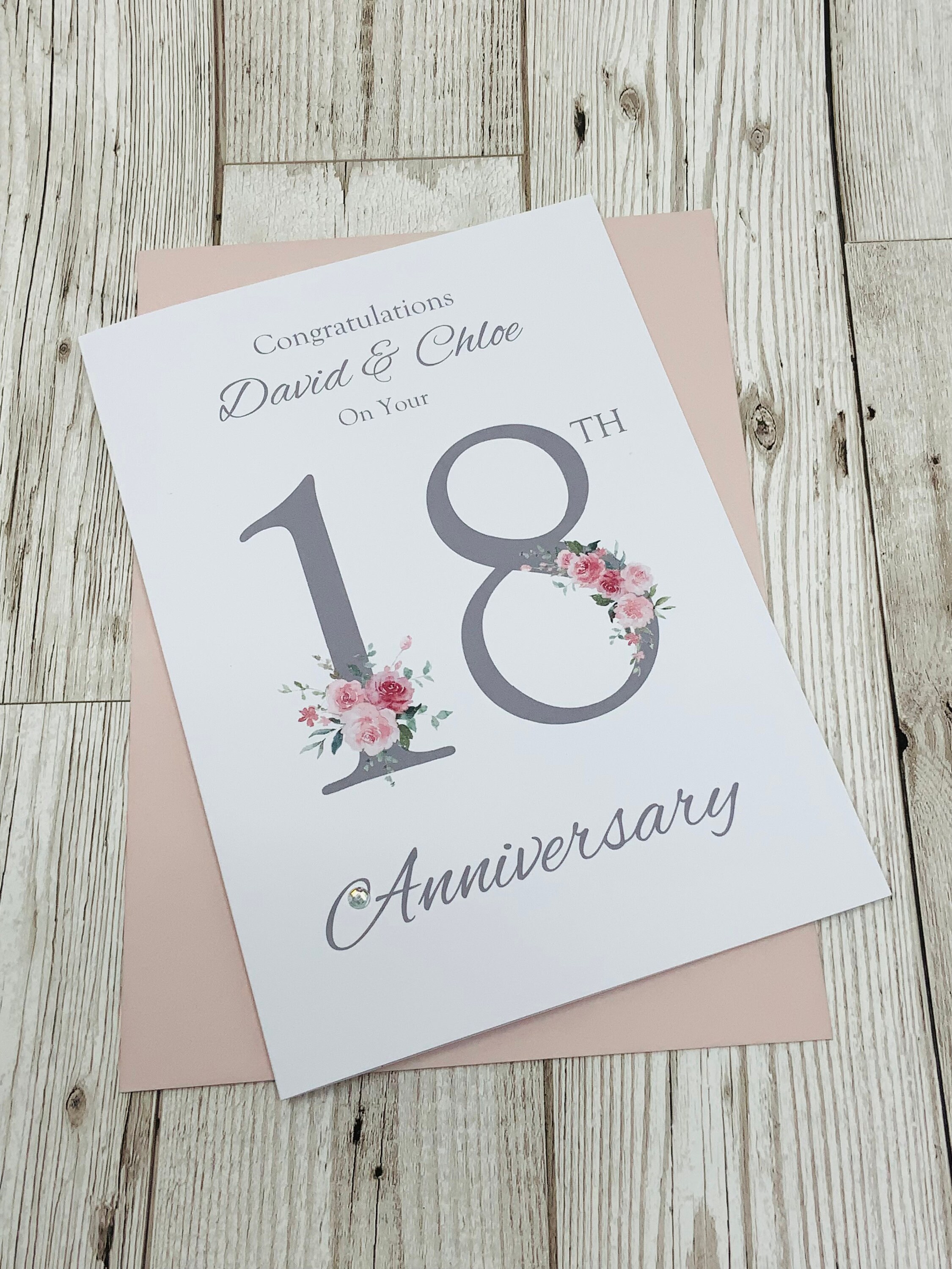 18th Wedding Anniversary Card Porcelain 18 Year Eighteenth - Etsy UK