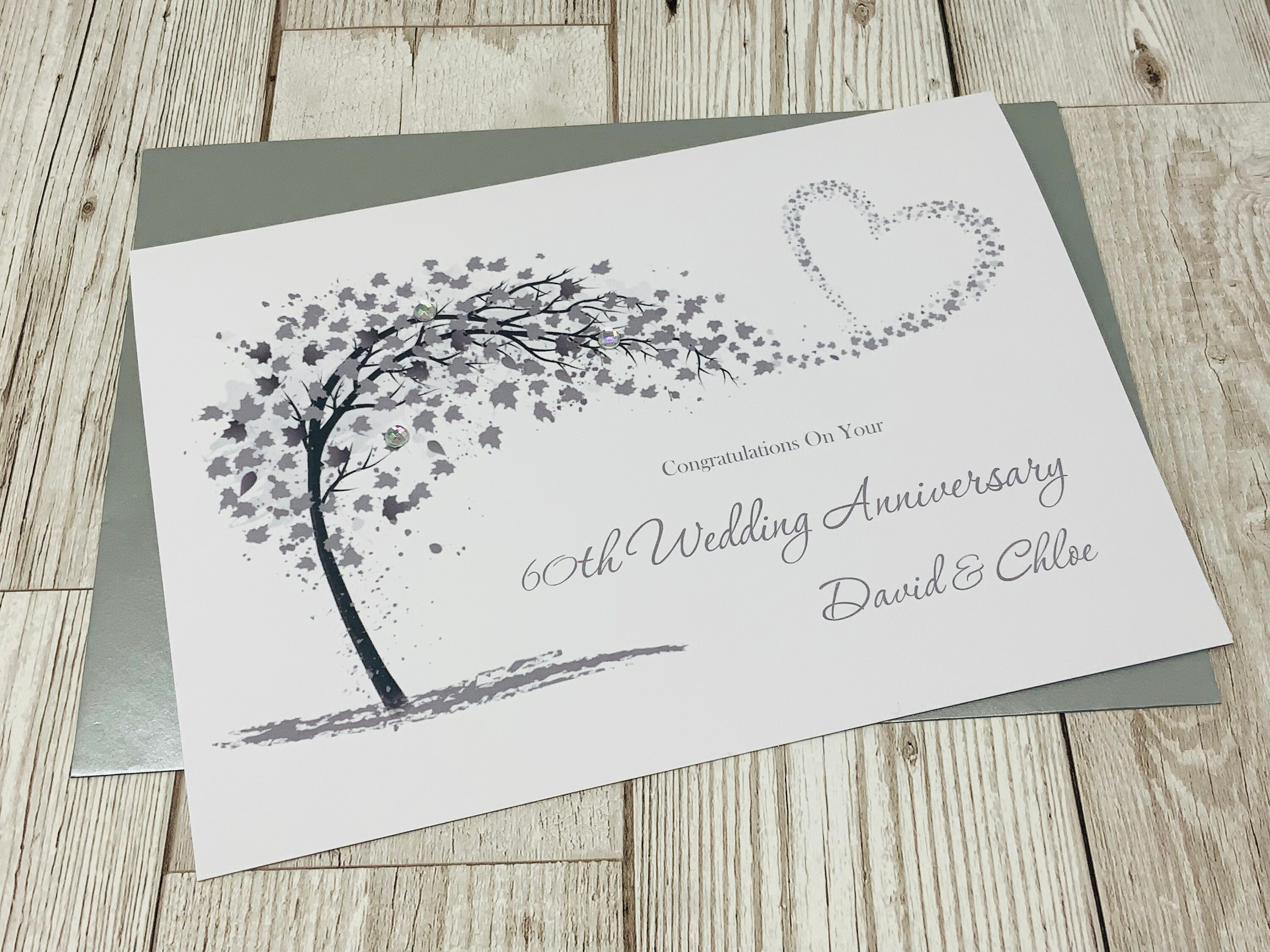 60th Wedding Anniversary Card Diamond 60 Year Sixtieth - Etsy UK