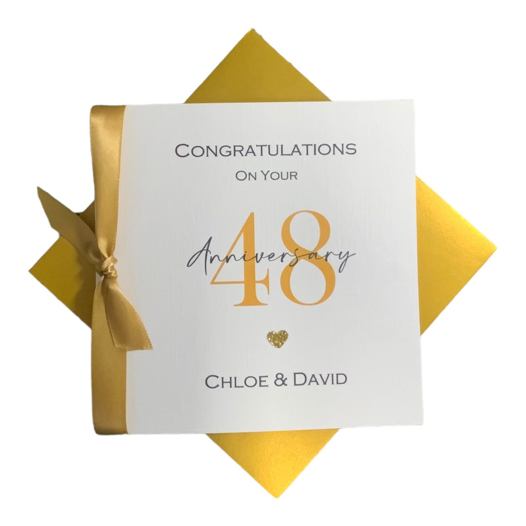 48th Wedding Anniversary Card - 48 Year Forty Eighth Greeting Gift Wife ...