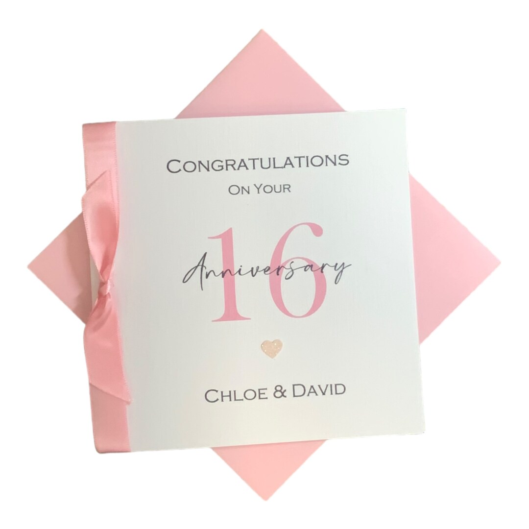16th Wedding Anniversary Card - Silver Holloware 16 Year Sixteenth ...