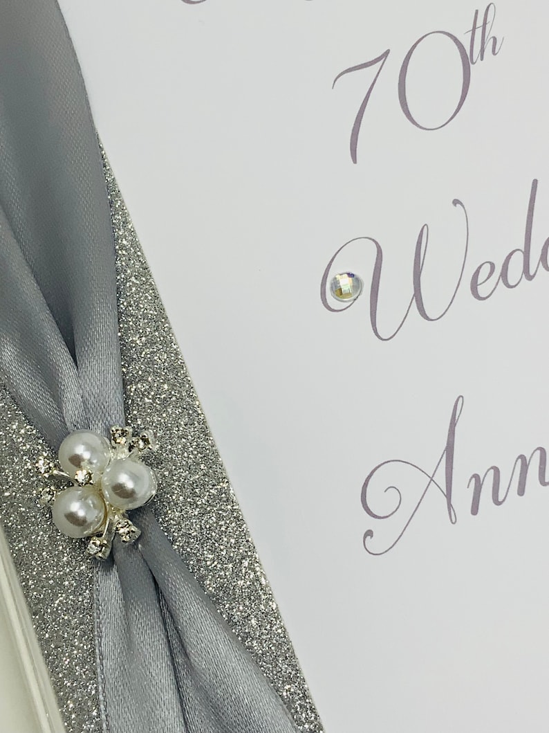 70th Wedding Anniversary Card Platinum 70 Year Seventieth Etsy Uk