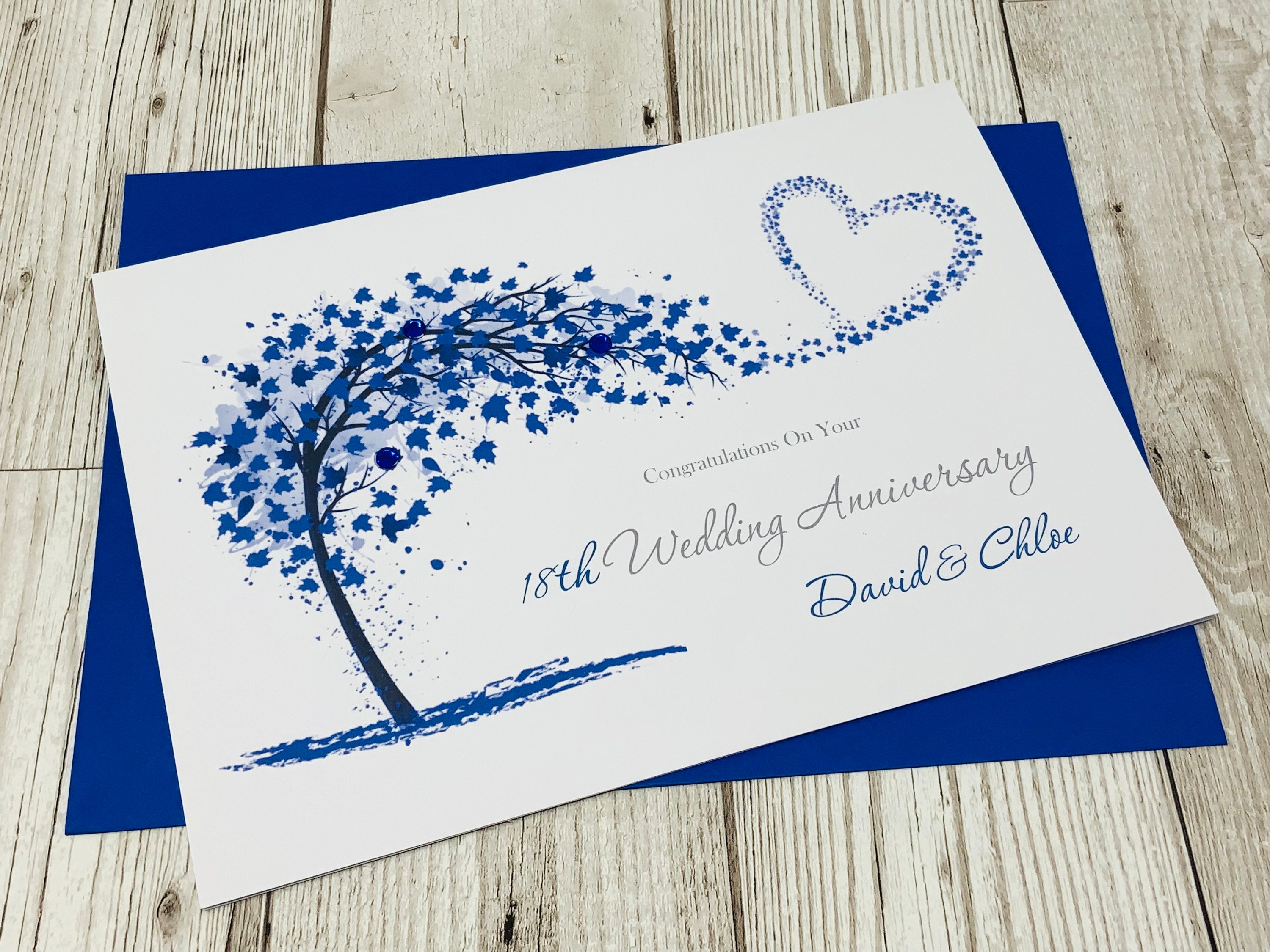 18th Wedding Anniversary Card Porcelain 18 Year Eighteenth - Etsy UK