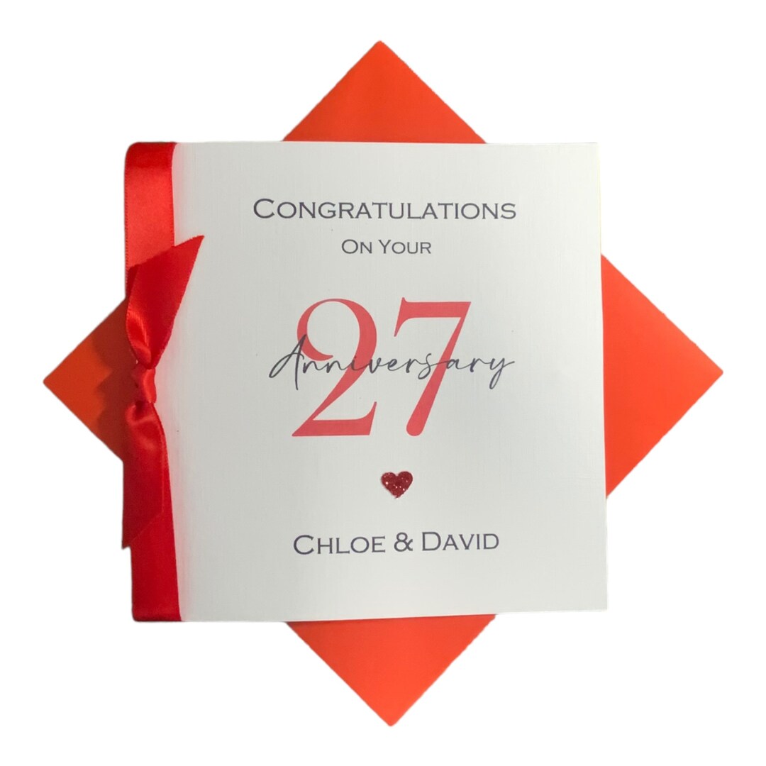 27th Wedding Anniversary Card - Sculpture 27 Year Twenty Seventh ...