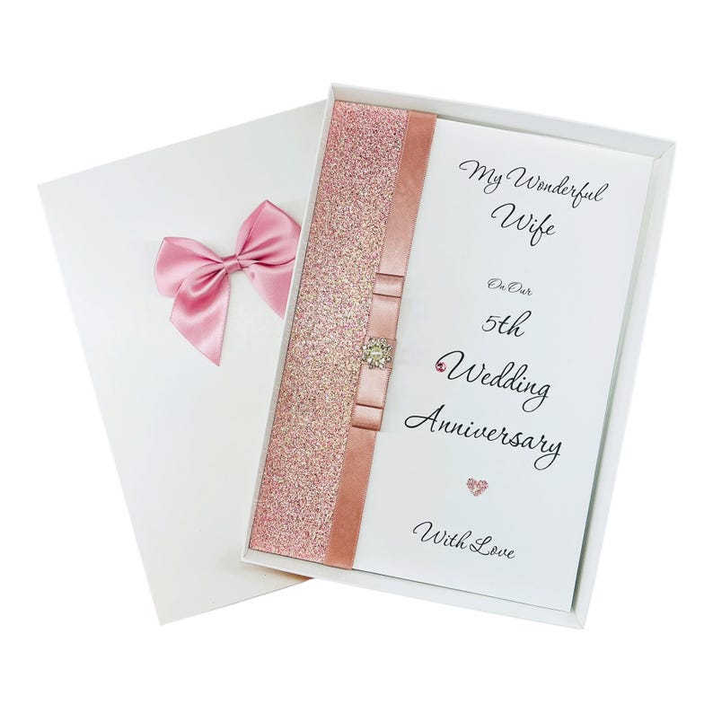Wife 5th Anniversary Card - Wood 5 Year Fifth Wedding Anniversary ...