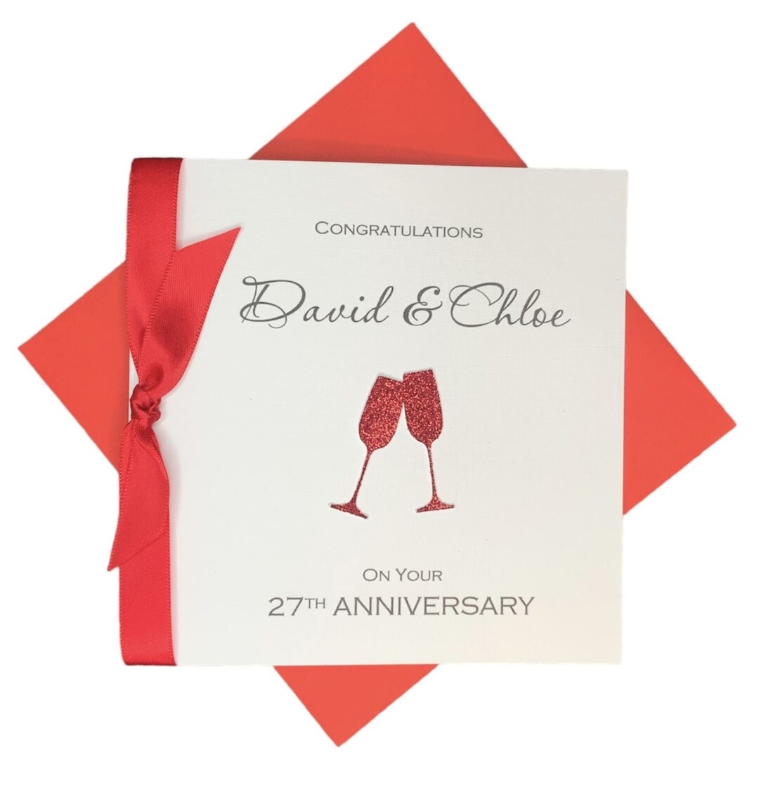 27th Wedding Anniversary Card - Sculpture 27 Year Twenty Seventh ...