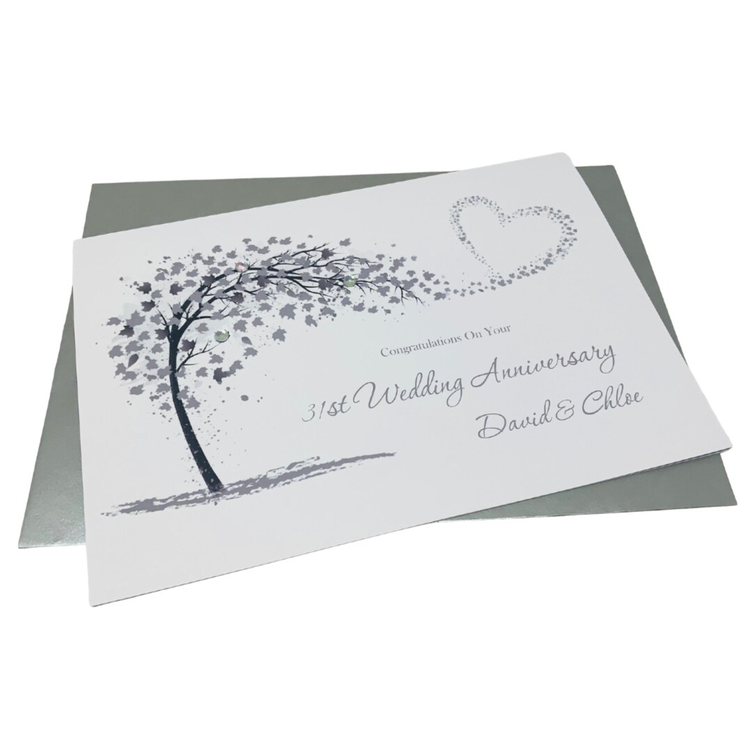 31st Wedding Anniversary Card - Timepiece 31 Year Thirty First Greeting ...