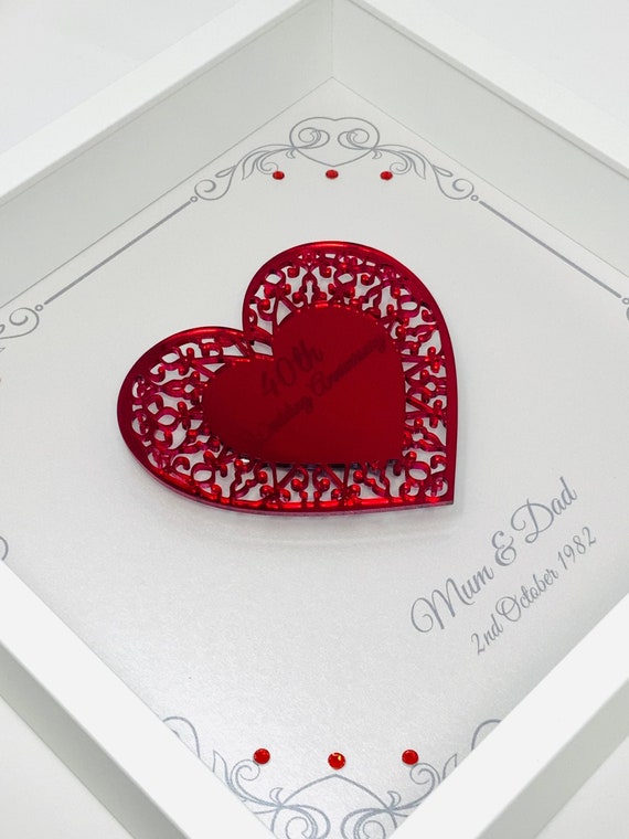 40th 40 Years Ruby Wedding Anniversary Handmade Couple Gift - Etsy