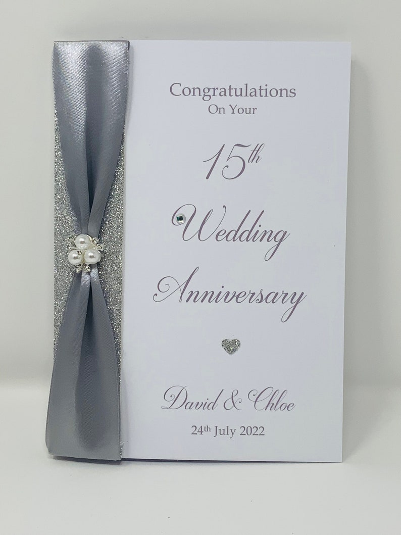 15th Wedding Anniversary Card Crystal 15 Year Fifteenth - Etsy UK