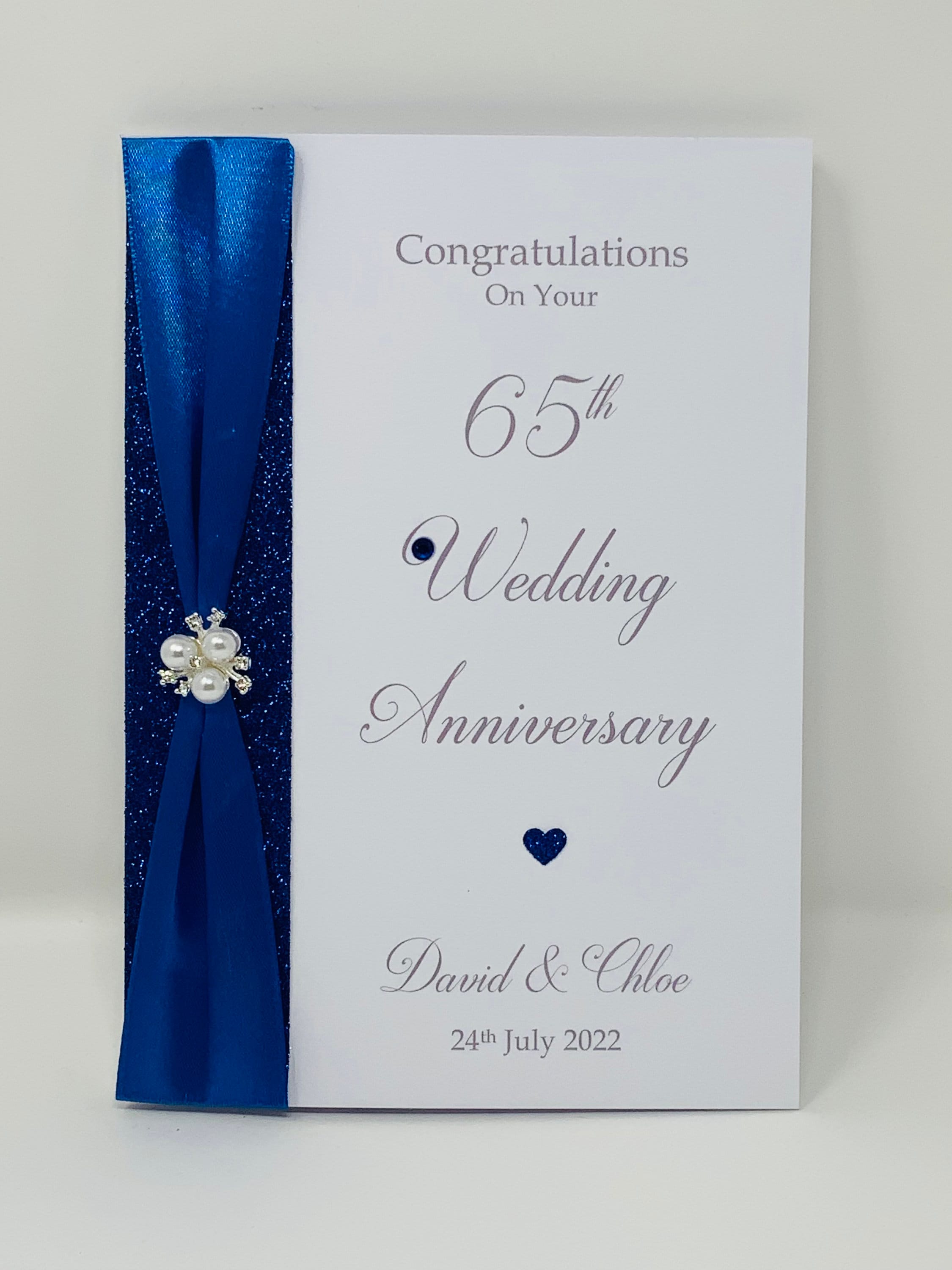 65th Wedding Anniversary Card Blue Sapphire 65 Year Sixty | Etsy UK