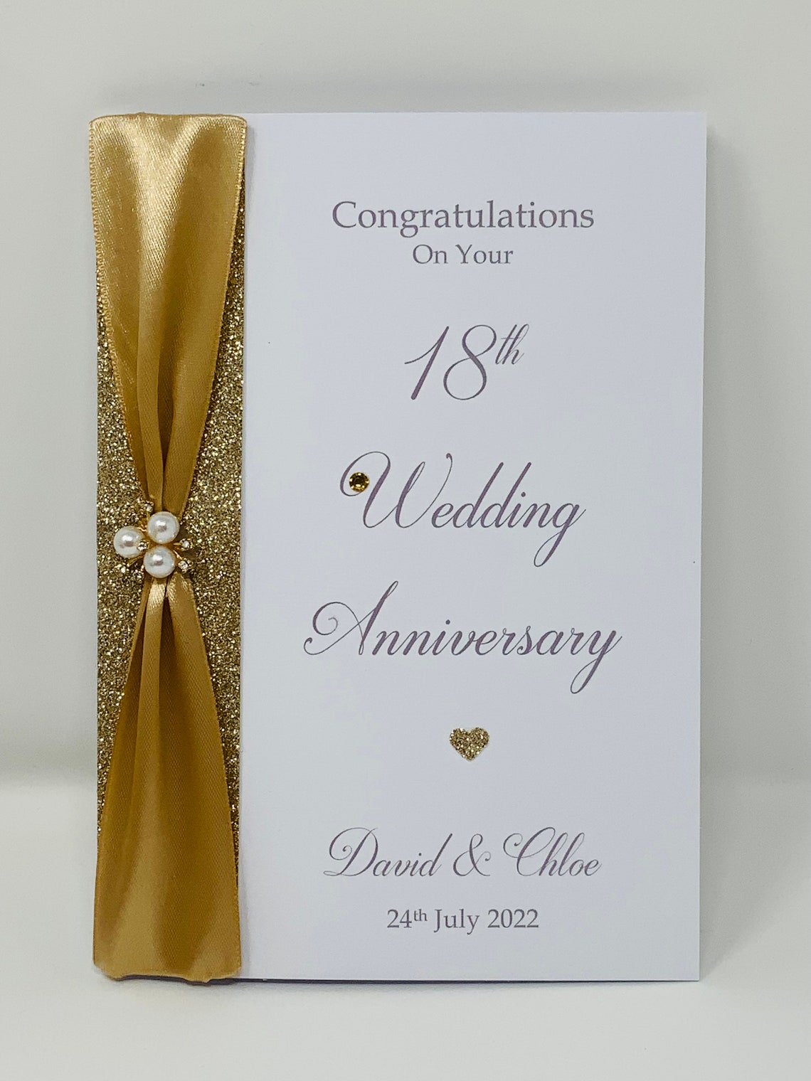 18th Wedding Anniversary Card Porcelain 18 Year Eighteenth | Etsy UK