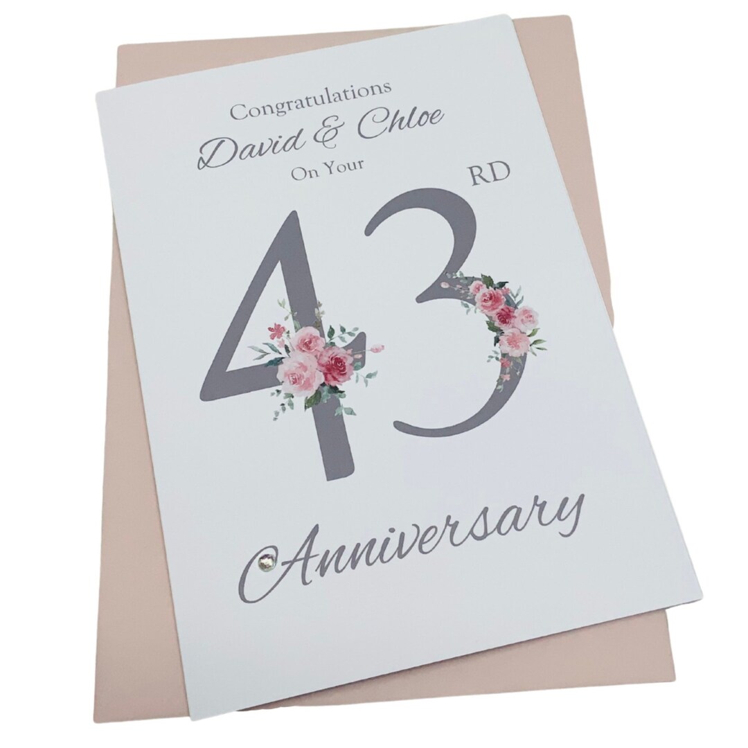 43rd Wedding Anniversary Card - Entertainment 43 Year Forty Third ...