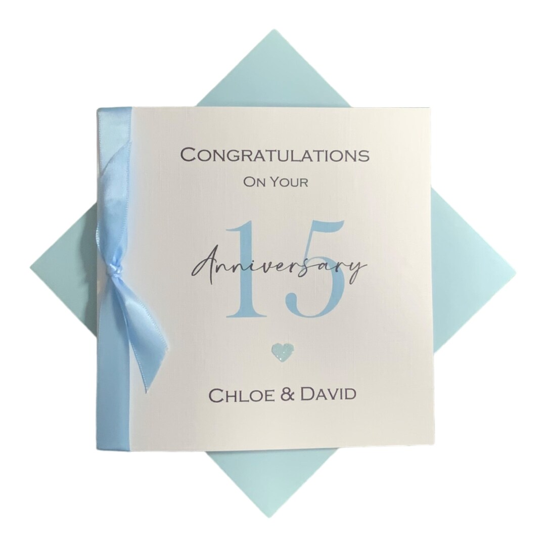 15th Wedding Anniversary Card - Crystal 15 Year Fifteenth Anniversary ...