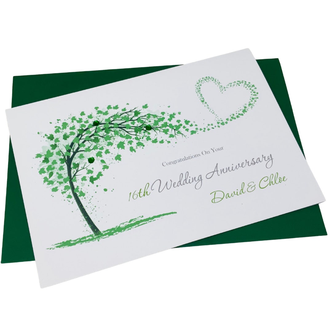 16th Wedding Anniversary Card - Silver Holloware 16 Year Sixteenth ...