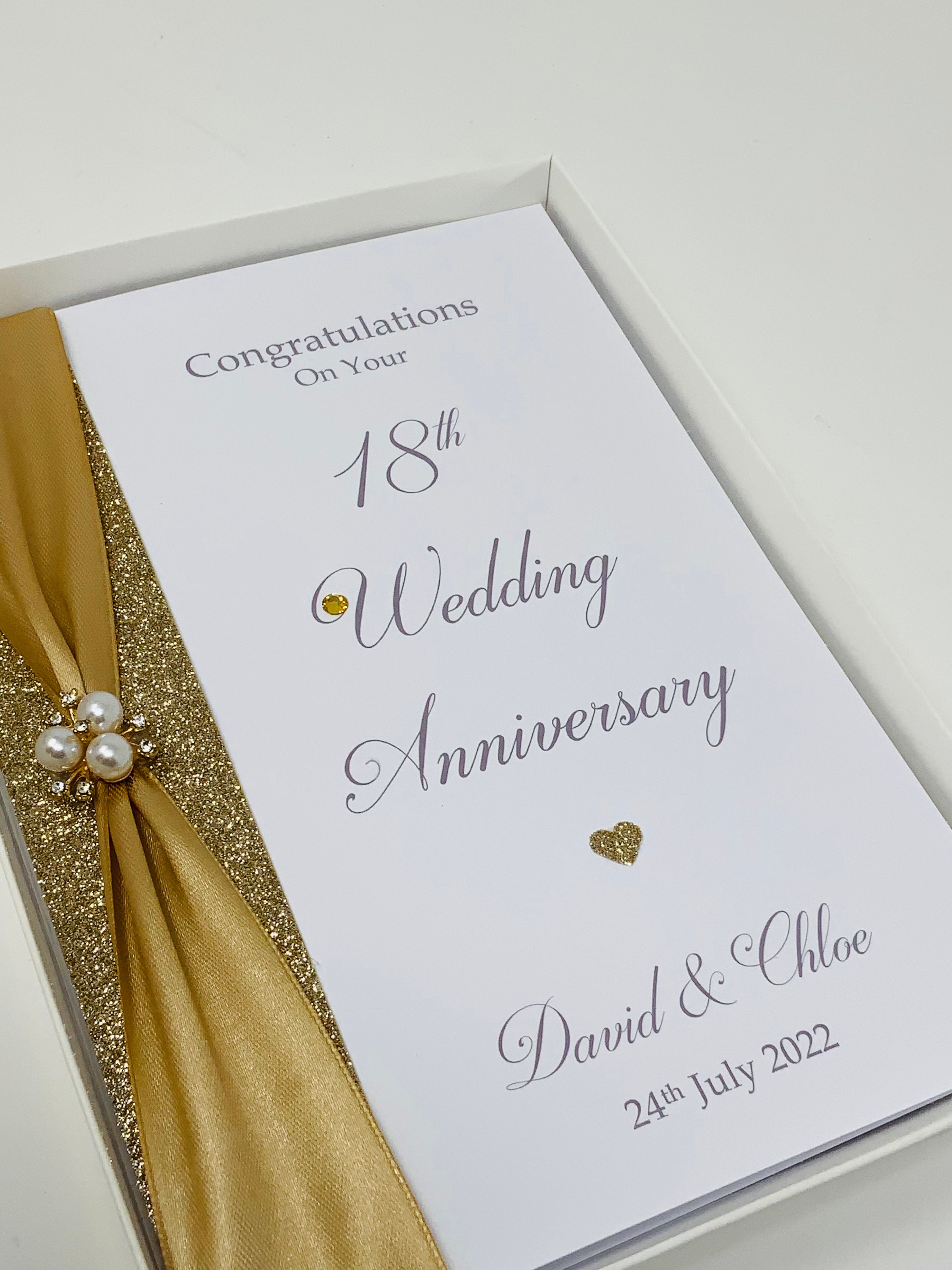 18th Wedding Anniversary Card - Porcelain 18 Year Eighteenth ...