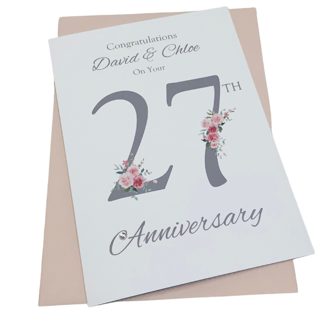 27th Wedding Anniversary Card - Sculpture 27 Year Twenty Seventh ...