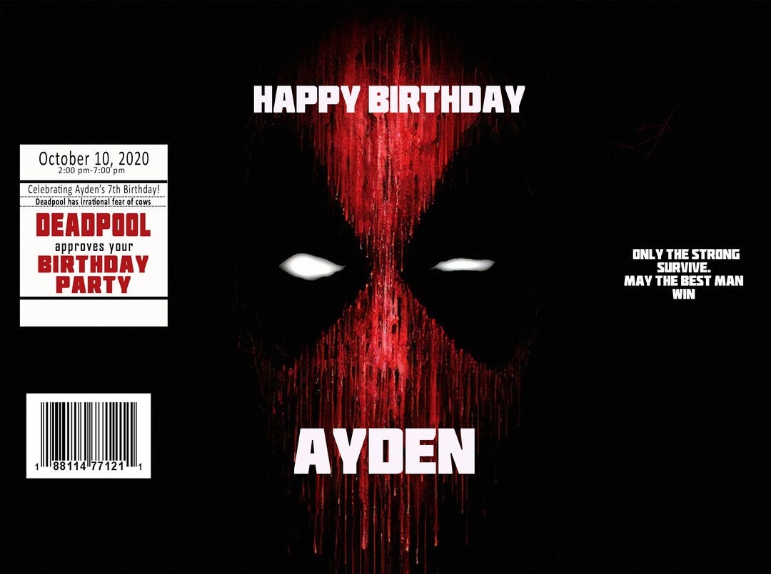 Deadpool Chip Bags Custom Printable - Etsy