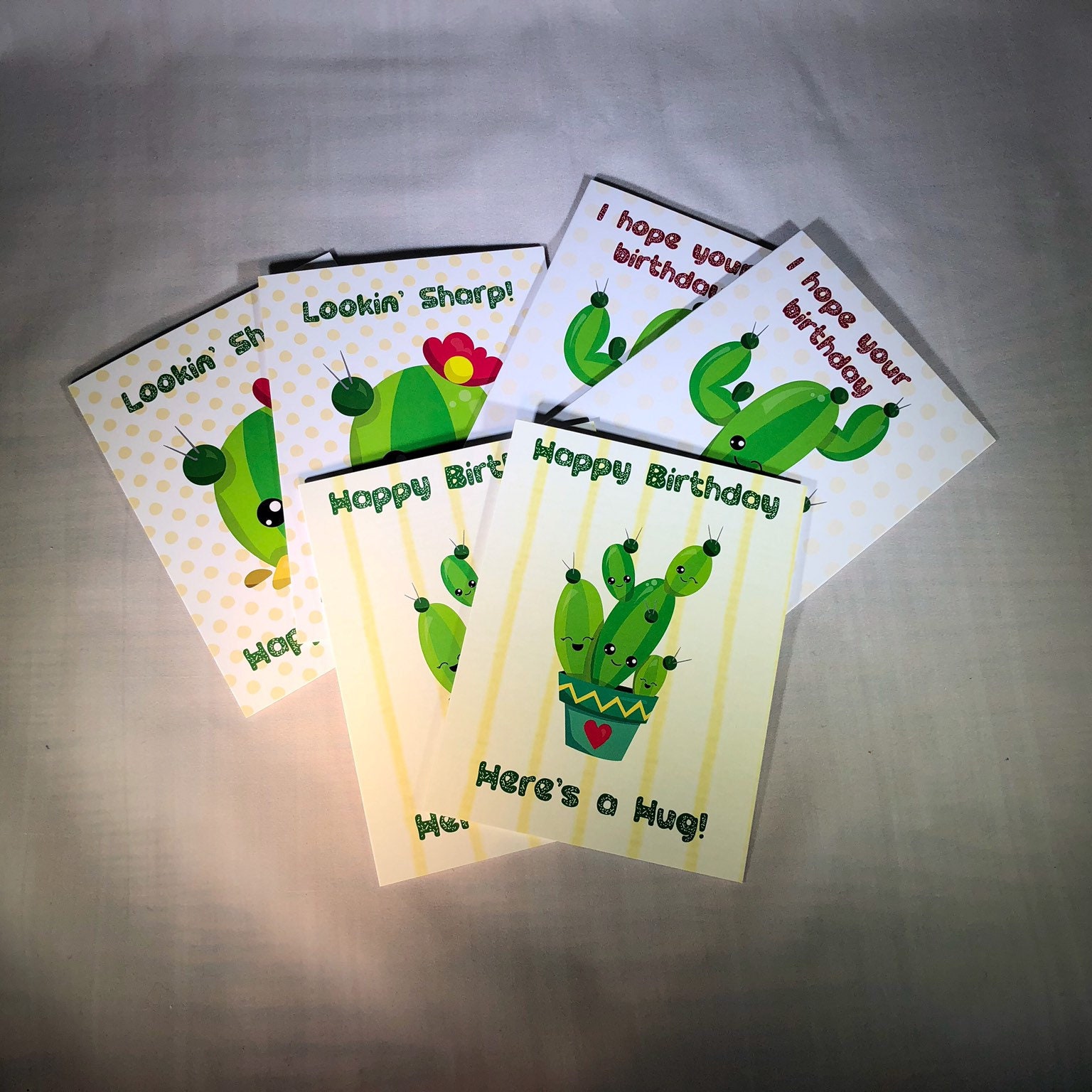Cactus Themed Birthday Card Collection - Etsy