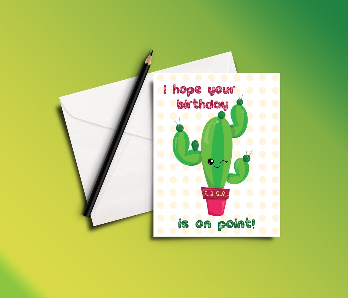 Cactus Themed Birthday Card Collection - Etsy