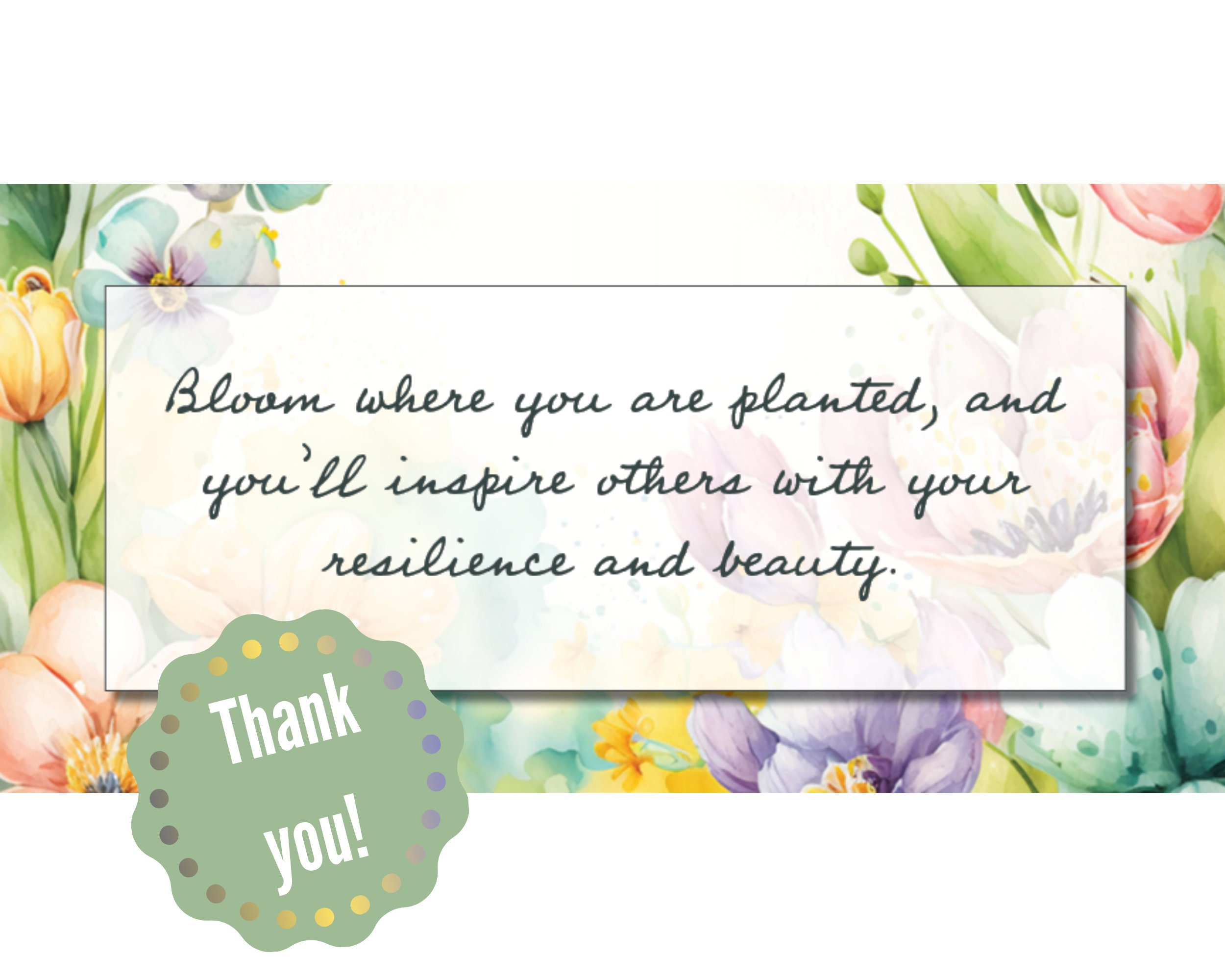 Spring Affirmations Care Package Box Flaps Light Florals- PRINTABLE - Etsy