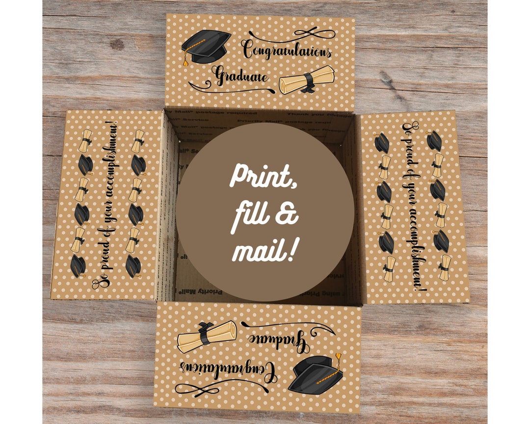 Cute Kawaii Style Graduation Care Package Box Flap Decorations ...