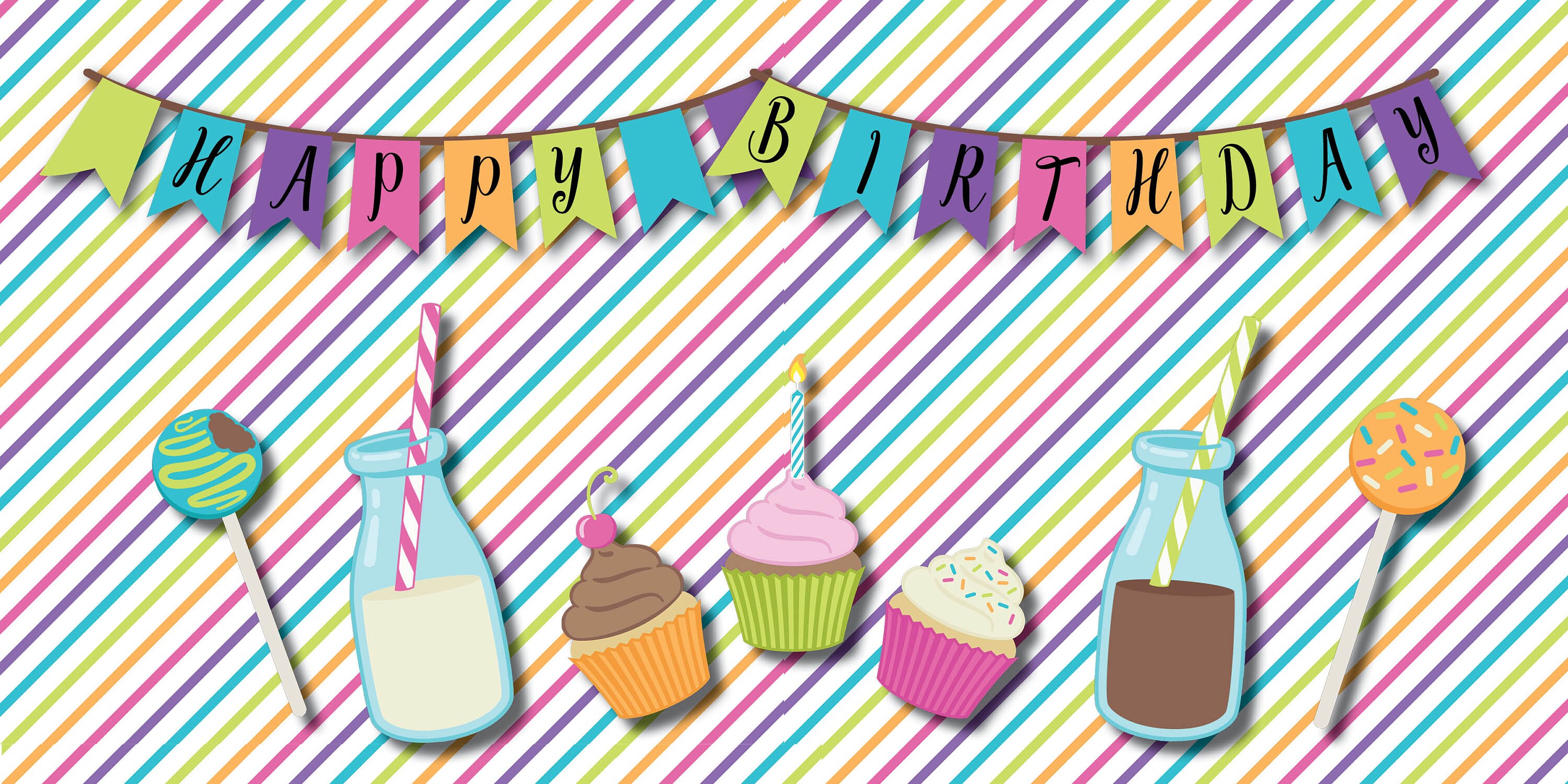 Blue Happy Birthday Box Flaps - PRINTABLE - Etsy