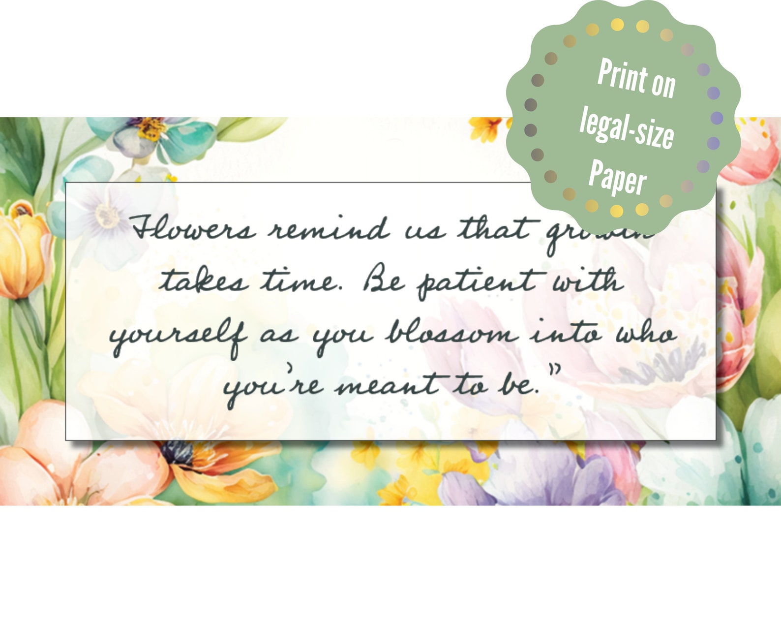 Spring Affirmations Care Package Box Flaps Light Florals- PRINTABLE - Etsy
