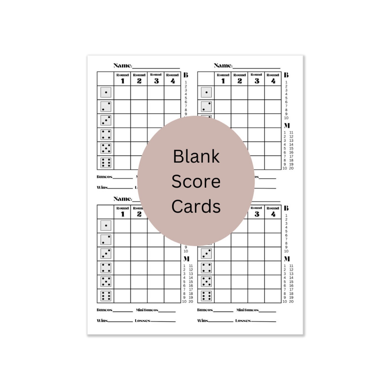 Monthly Themed Bunco Game Night Score Sheet Printable Kit - Etsy
