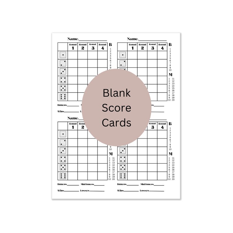 Monthly Themed Bunco Game Night Score Sheet Printable Kit - Etsy