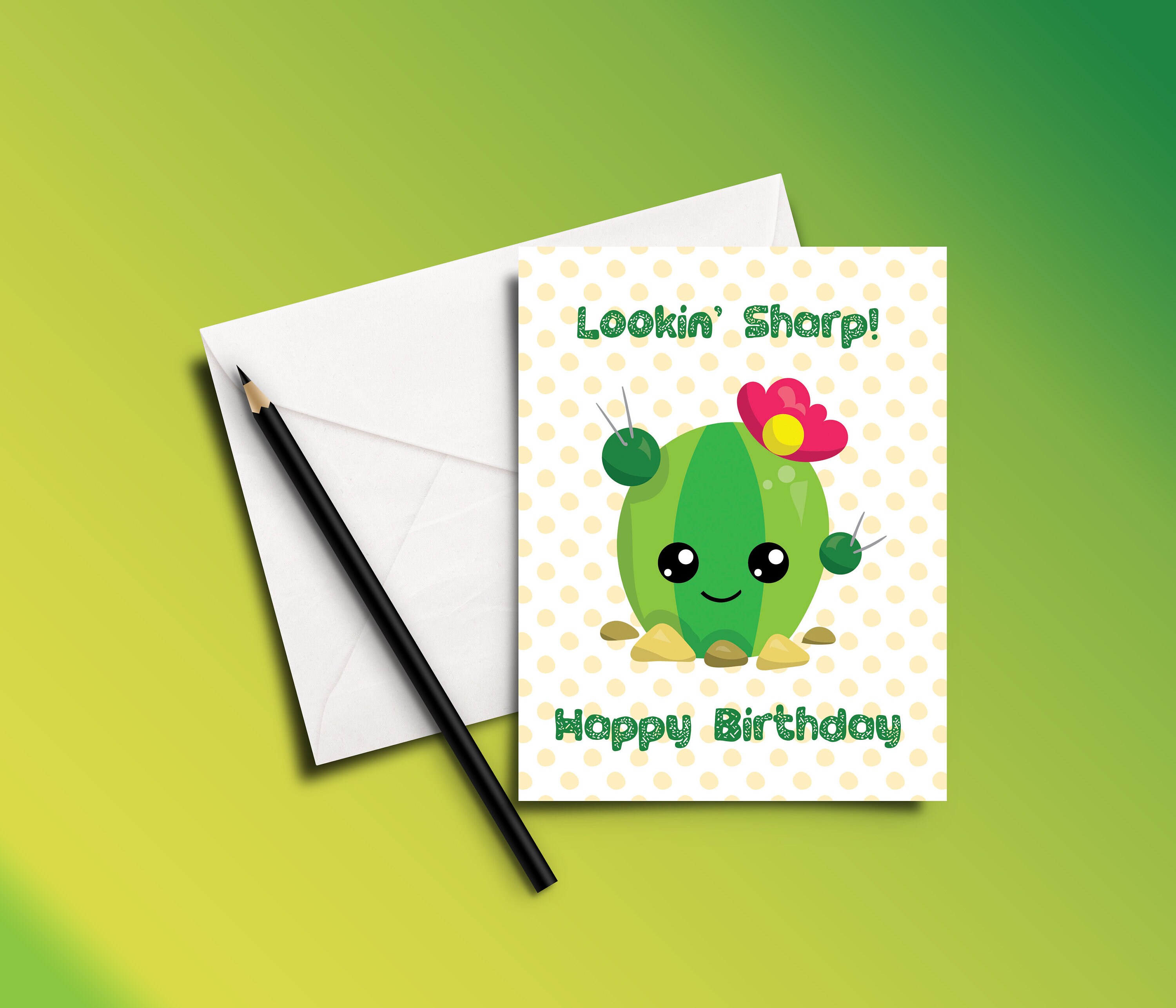 Cactus Themed Birthday Card Collection - Etsy