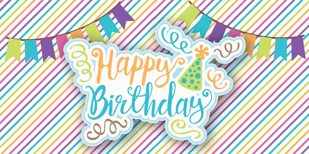 Blue Happy Birthday Box Flaps - PRINTABLE - Etsy