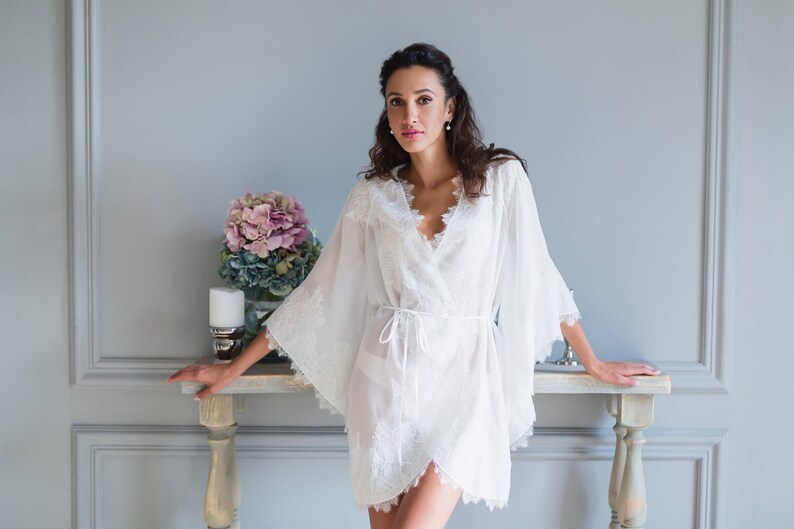 Sheer robe Chiffon robe Sheer kimono Photo shoot robe | Etsy