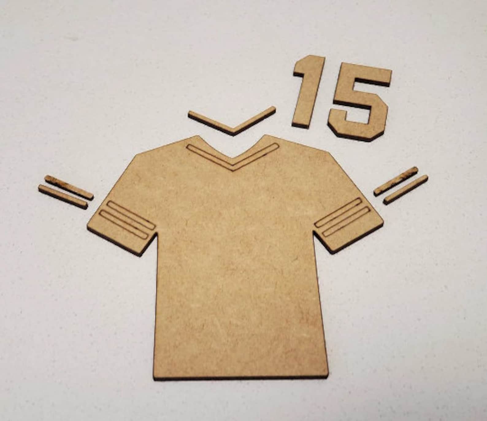 Football Jersey Craft Kit Wood Football Craft Kit Kids Craft Kit Sports ...
