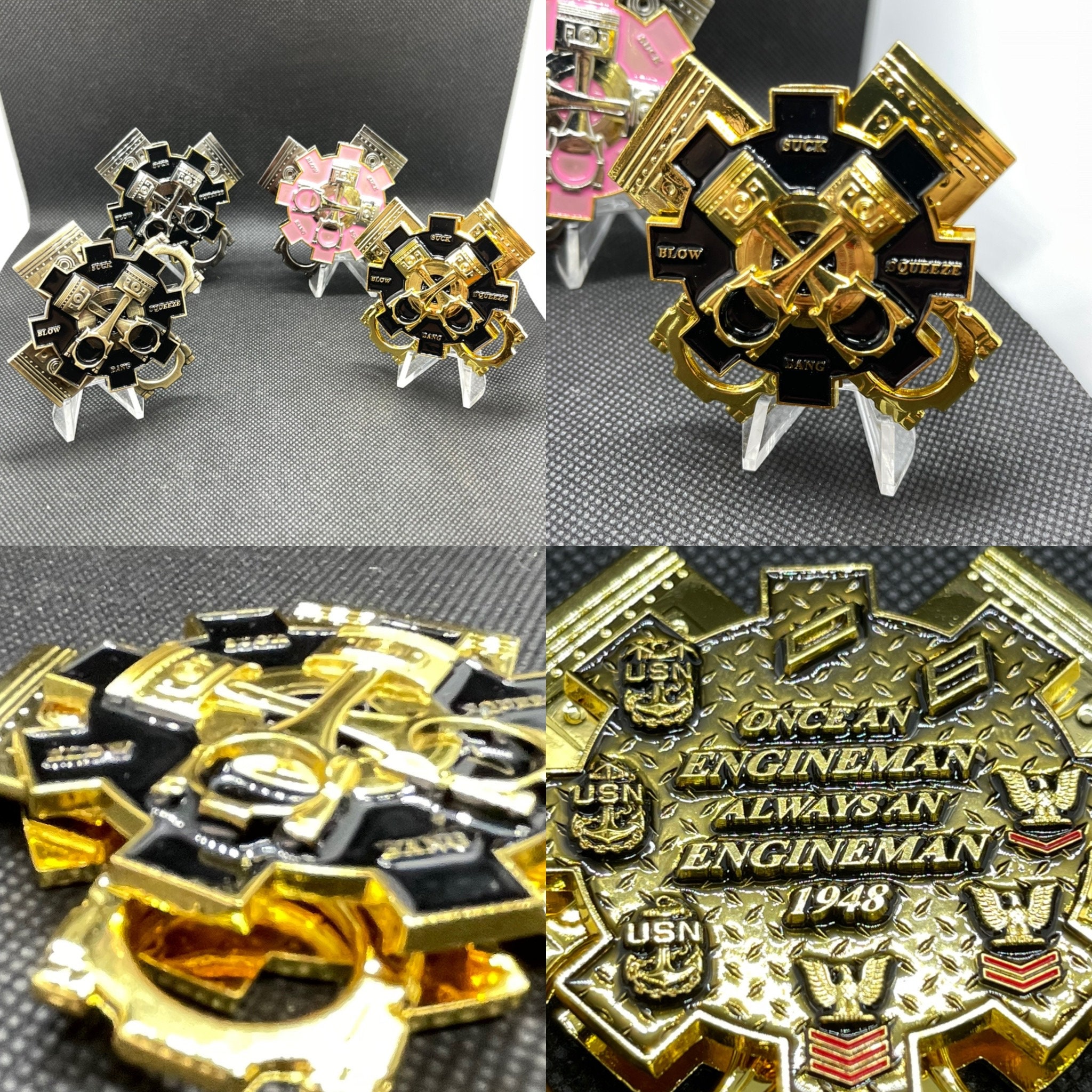 Us Navy Engineman Challenge Coin Pistons Spins - Etsy