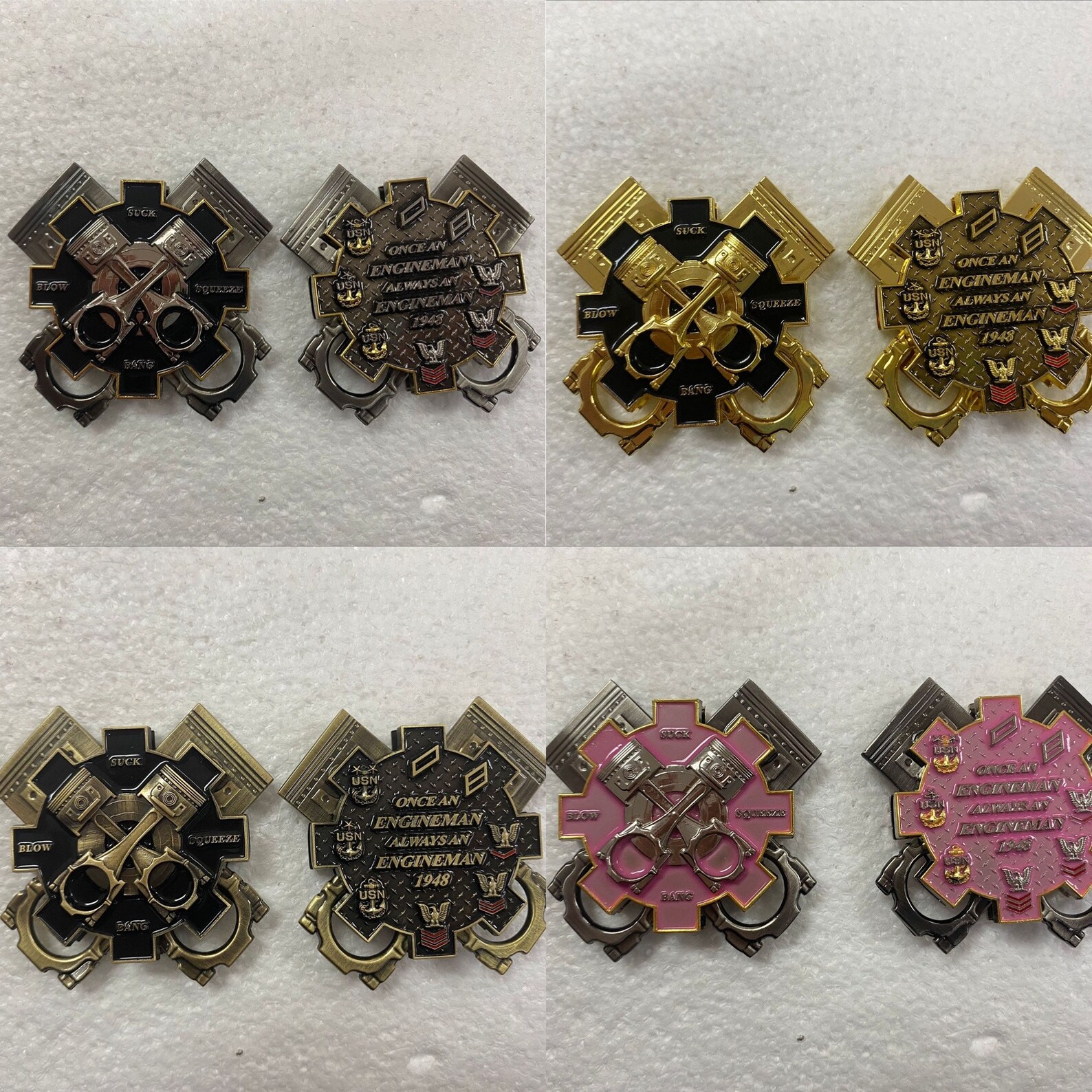 Us Navy Engineman Challenge Coin Pistons Spins - Etsy