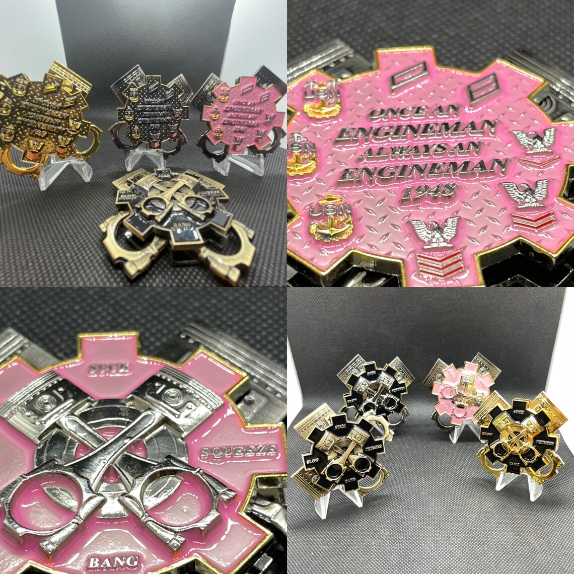 Us Navy Engineman Challenge Coin Pistons Spins | Etsy