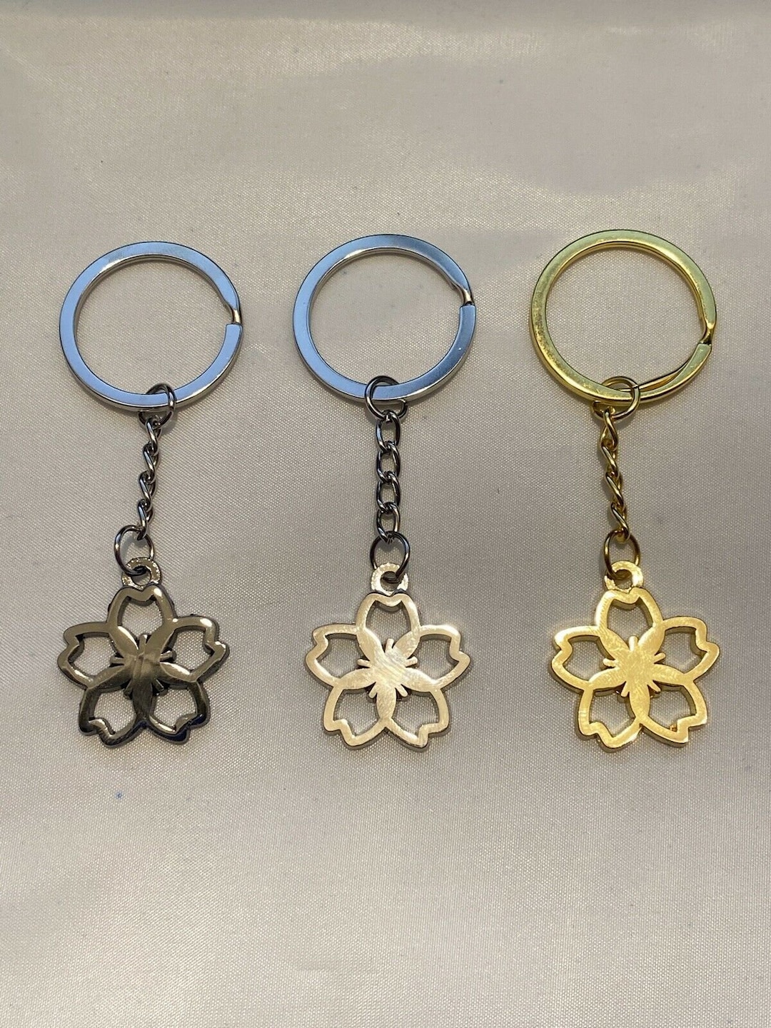 Joji Cherry Blossom Tattoo Keychain 1inch: Silver, Gold, Black, and ...