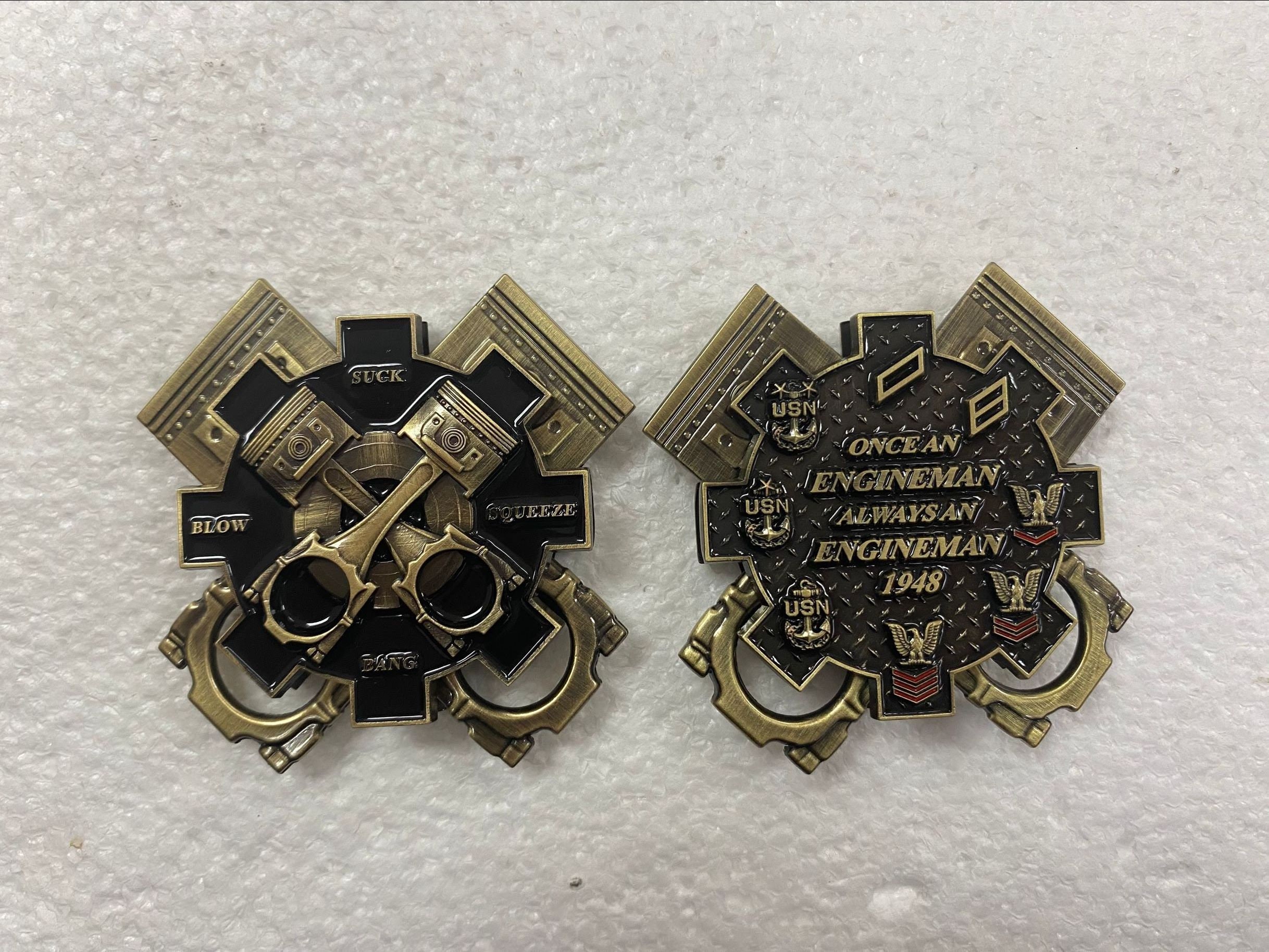 Us Navy Engineman Challenge Coin Pistons Spins - Etsy