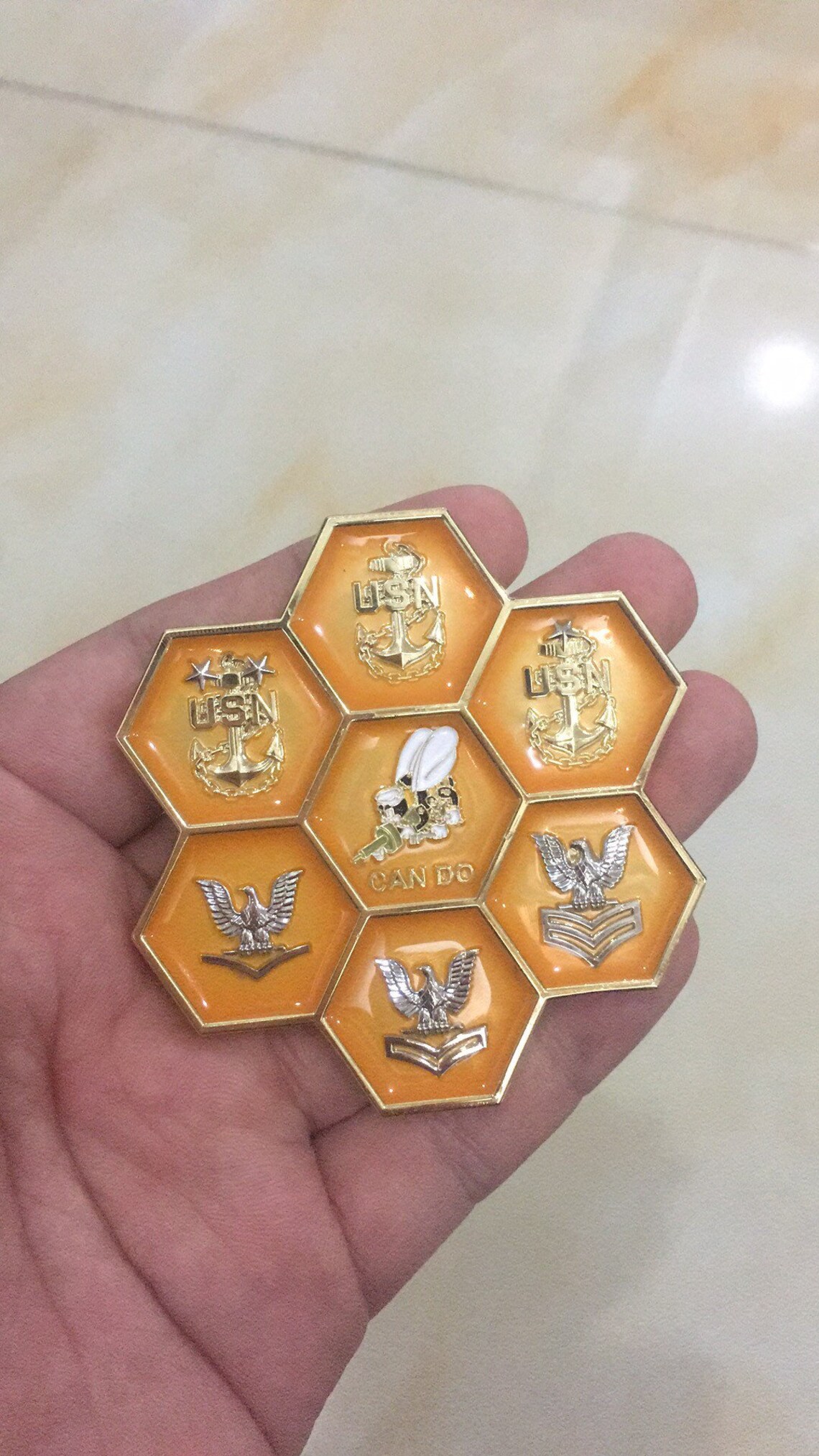 U.S. Navy Seabee Honycomb Challenge Coin - Etsy