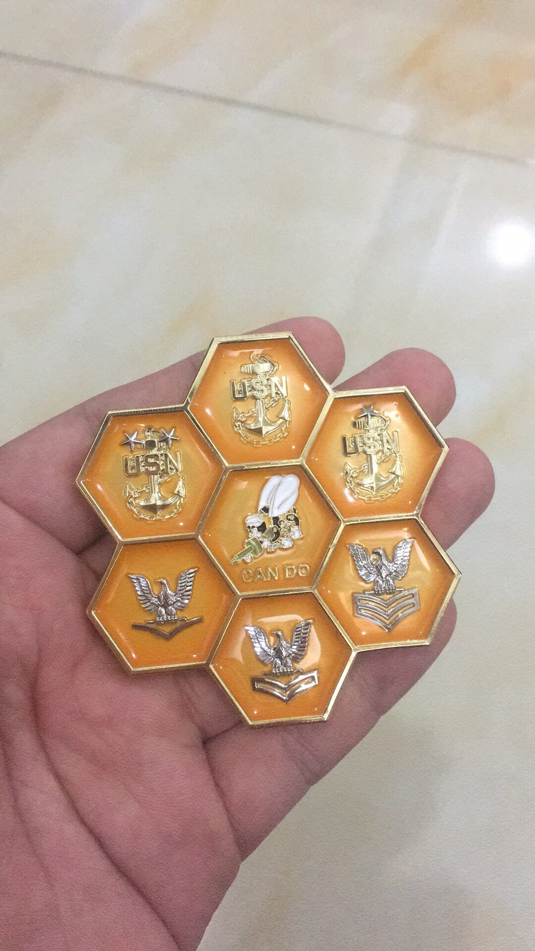 U.S. Navy Seabee Honycomb Challenge Coin - Etsy