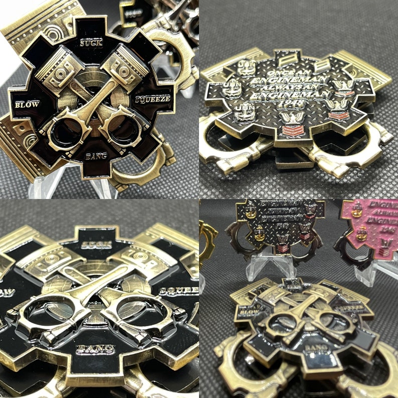 Us Navy Engineman Challenge Coin Pistons Spins - Etsy