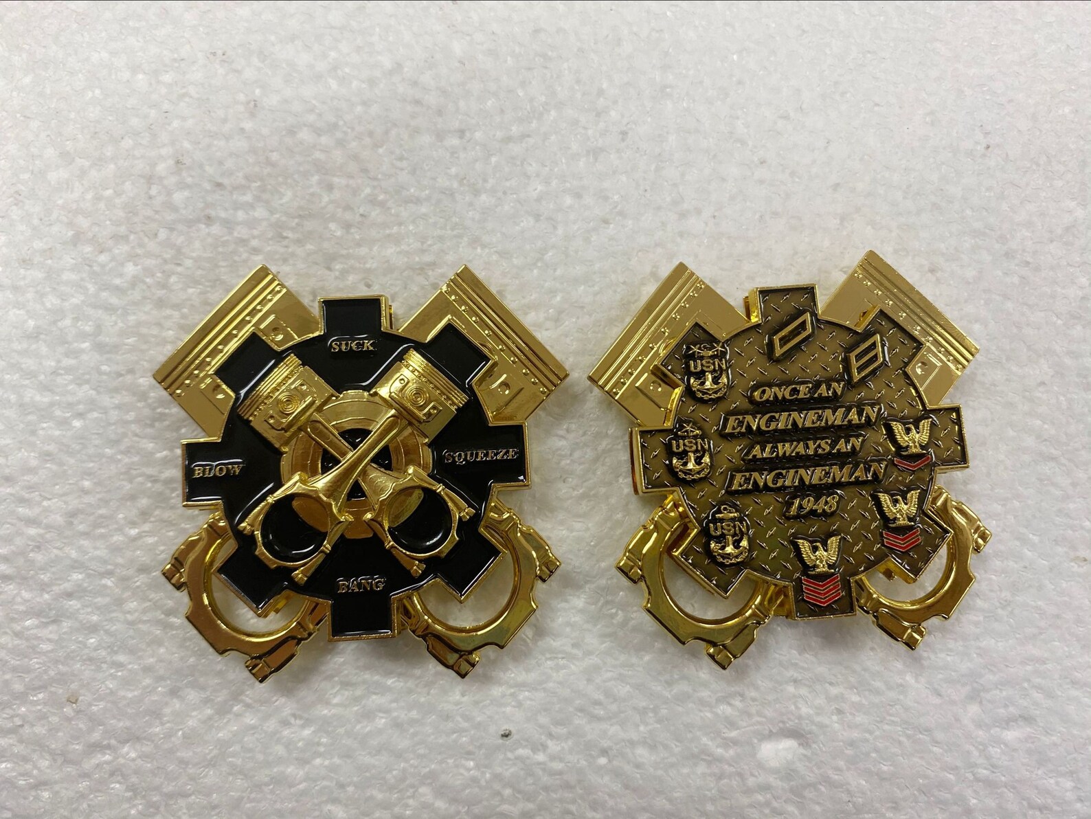 Us Navy Engineman Challenge Coin Pistons Spins - Etsy