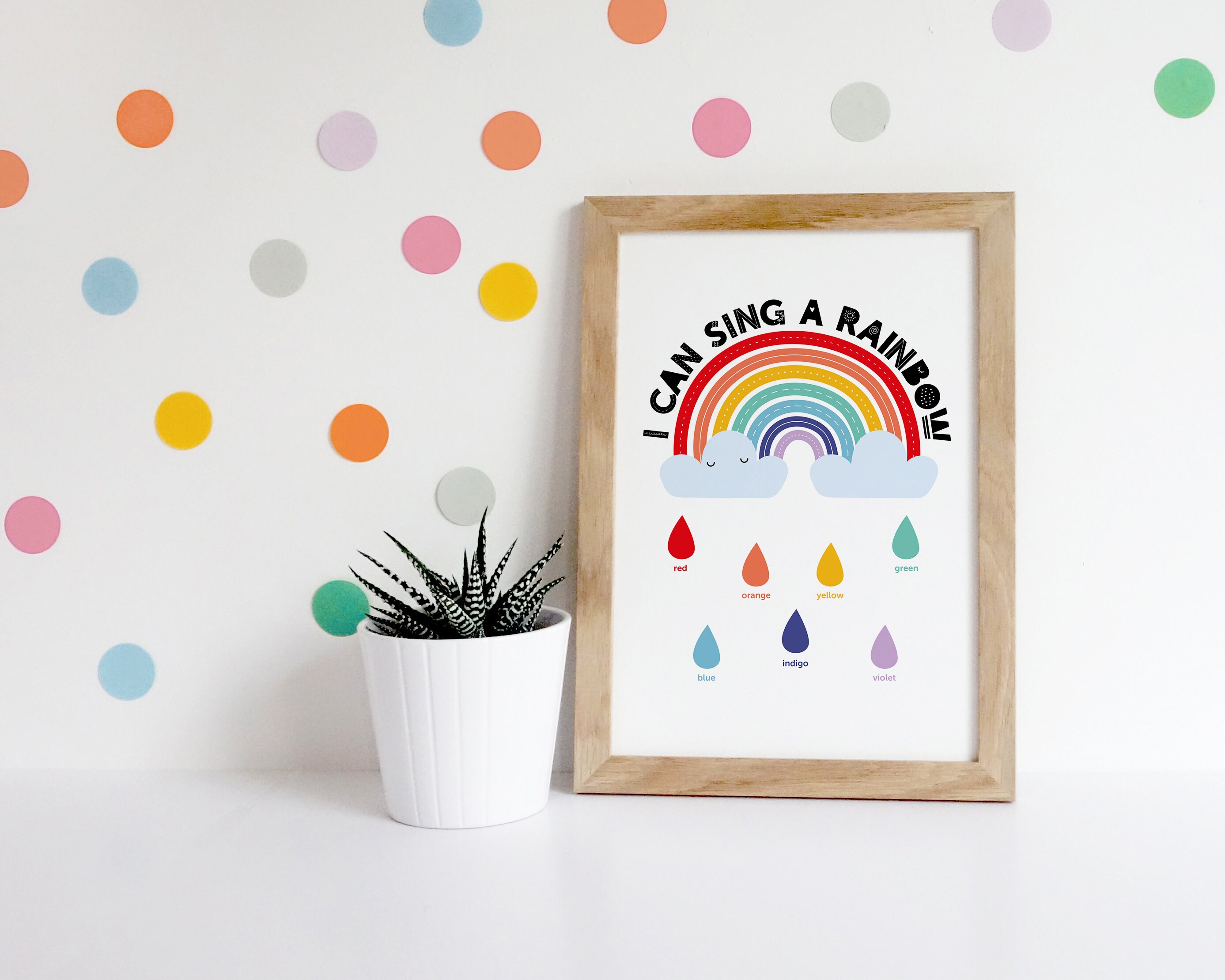 I Can Sing A Rainbow Print Childrens Wall Art Scandi Print Nursery ...