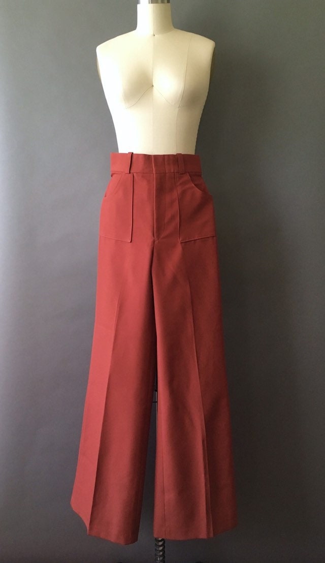 70s Copper Pants 1970s Vintage Red Pants High Waisted - Etsy