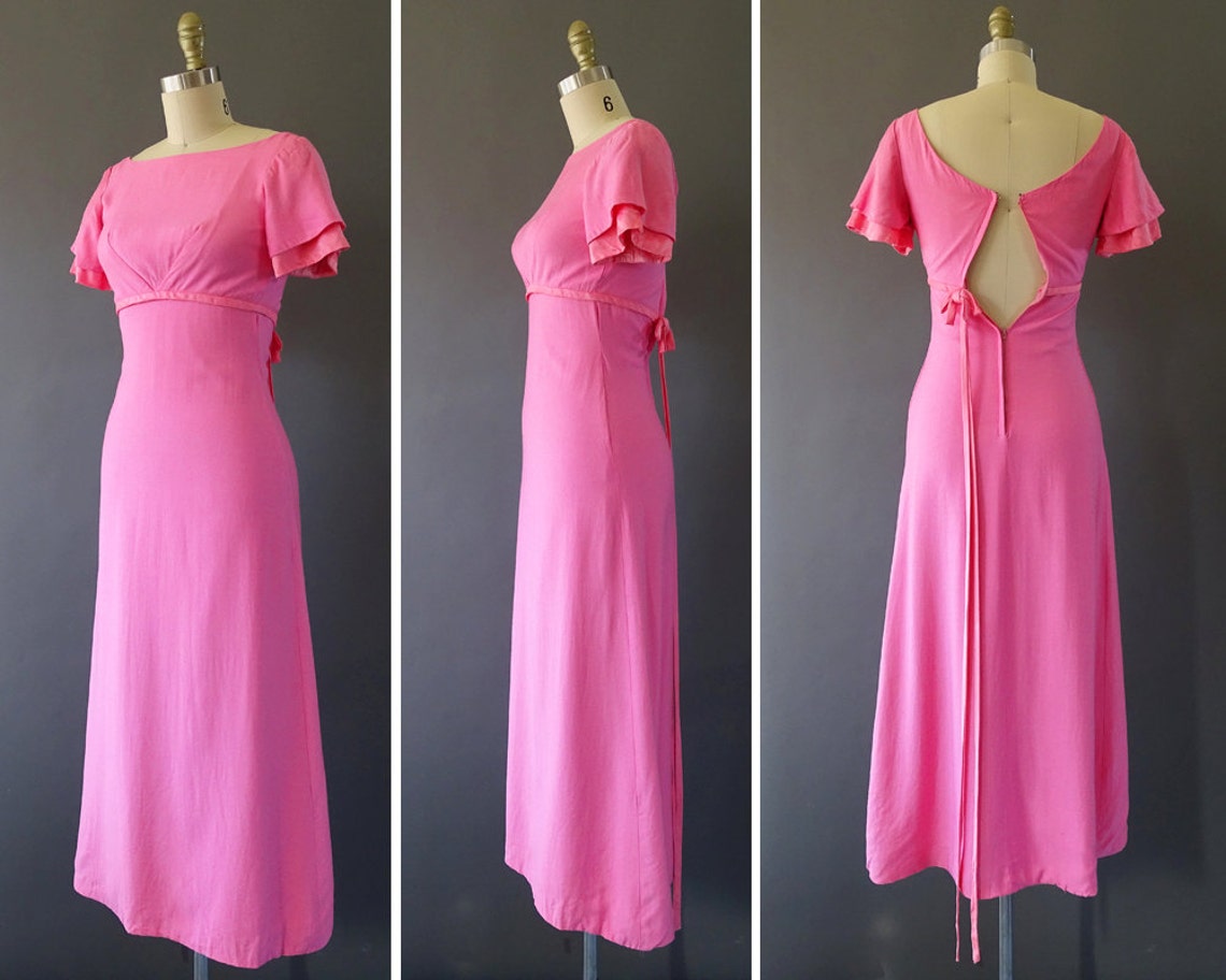 60s in the Pink Dress 1960s Vintage Dress 1960s Pink Long Formal ...