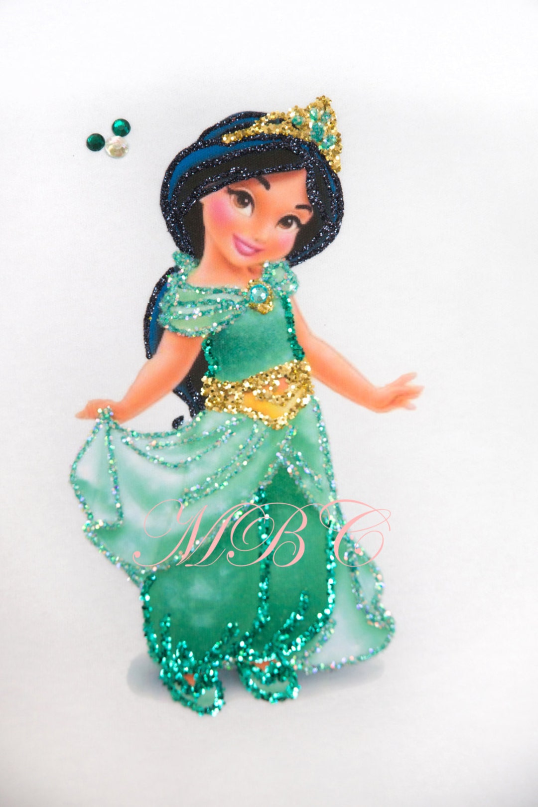 Disney Toddler Princess Jasmine Fabric Painted & Glittered Shirt. - Etsy