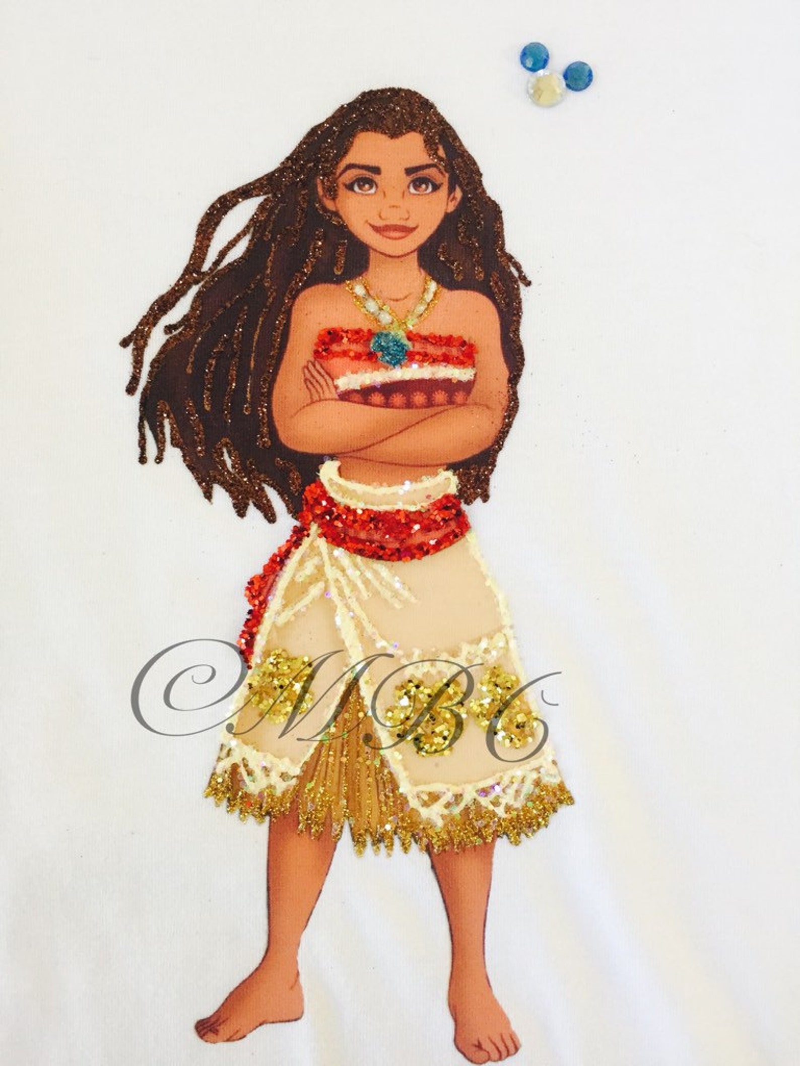 Disney Moana Fabric Painted & Glittered Tank Top, Sweatshirt or T-shirt ...